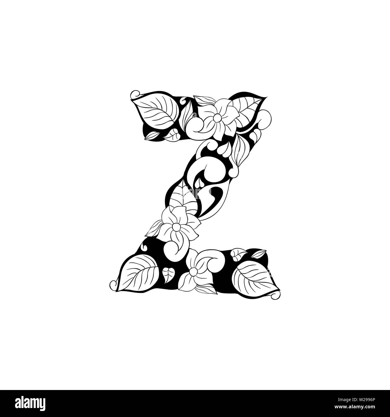 Floral batik Black and White Stock Photos & Images - Alamy