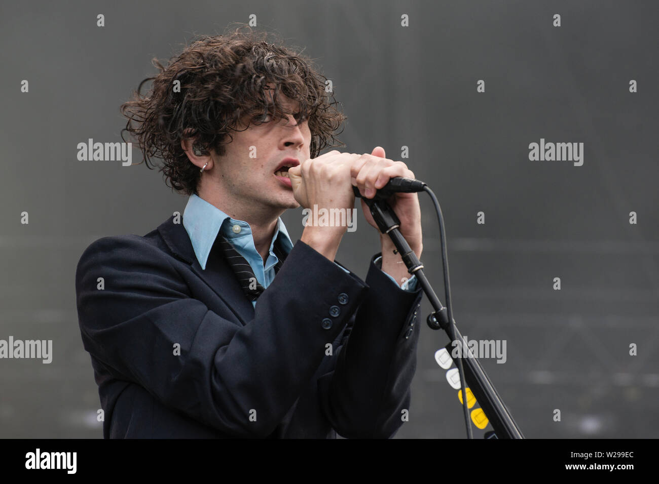 Turku, Finland. 6th July 2019. English pop rock band The 1975 perform ...