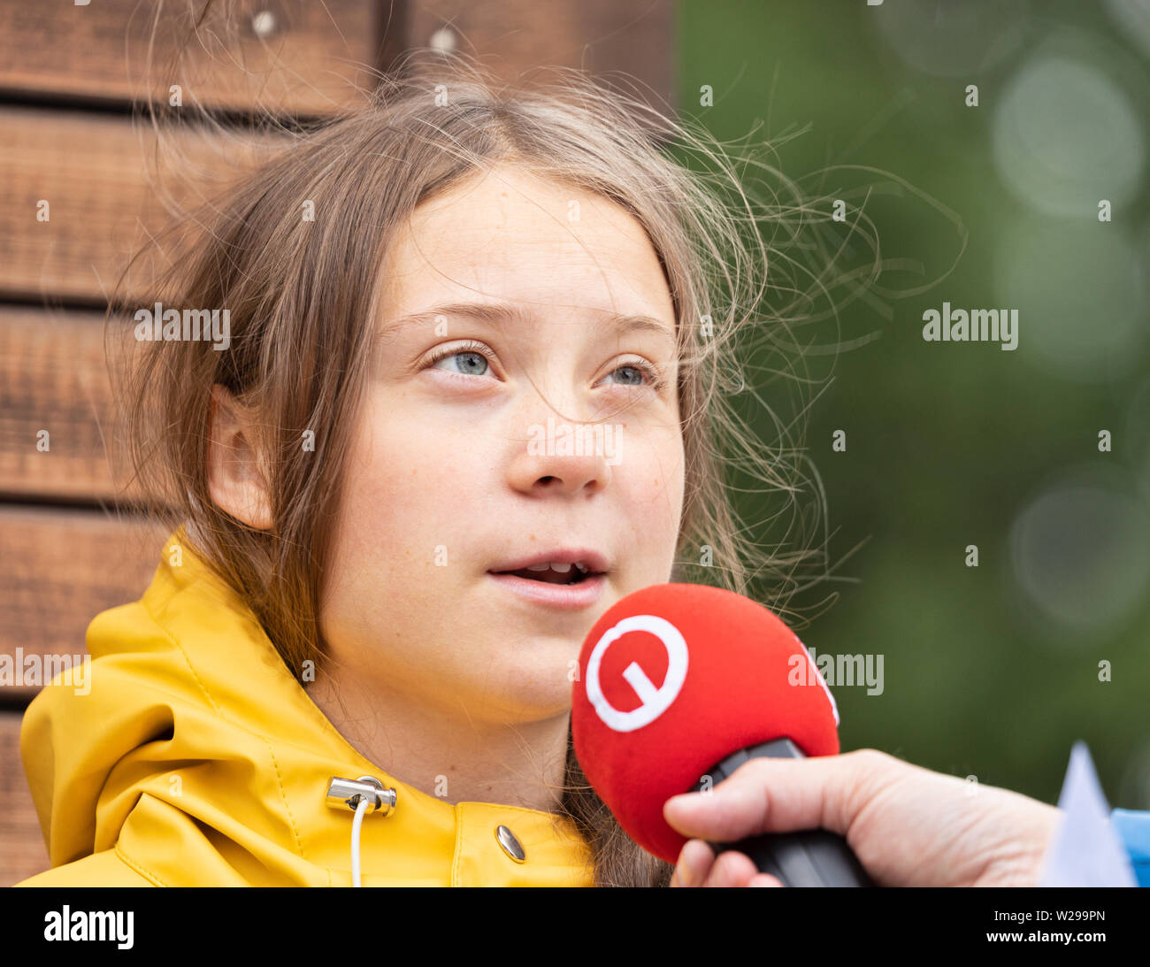 Stockholm, Sweden. 5 July, 2019. 16-year-old Swedish climate activist ...