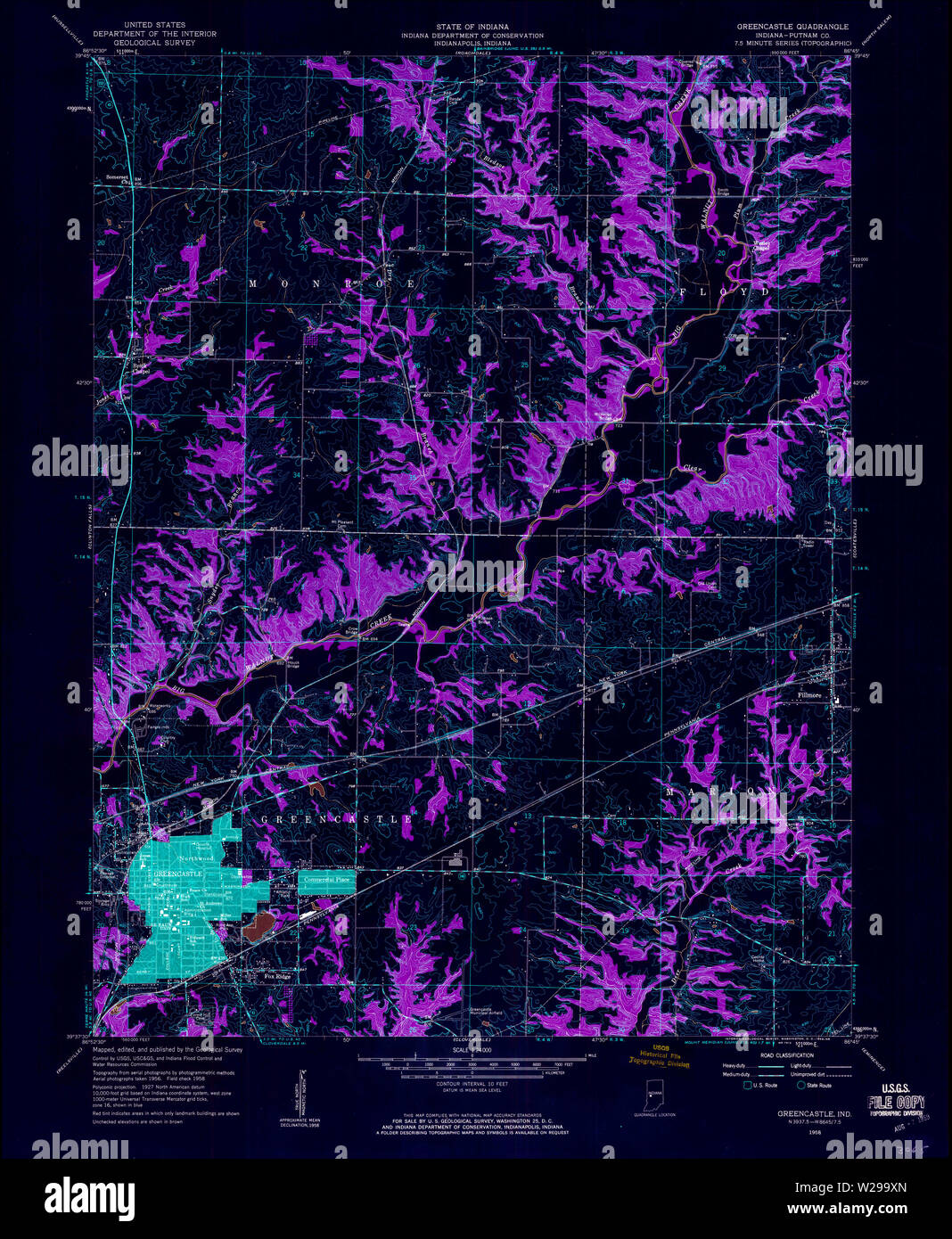 Map of greencastle hi-res stock photography and images - Alamy
