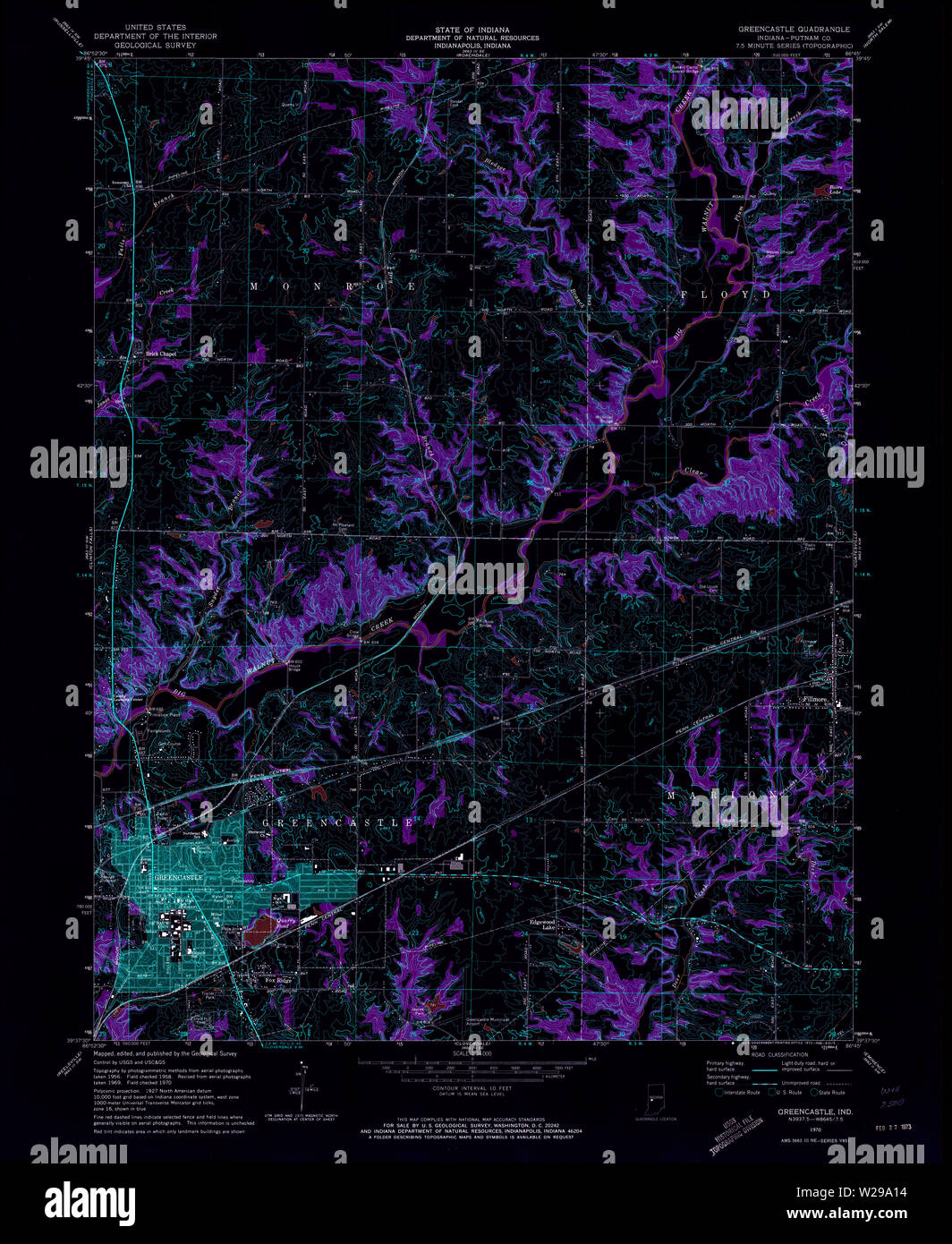 Map of greencastle hi-res stock photography and images - Alamy