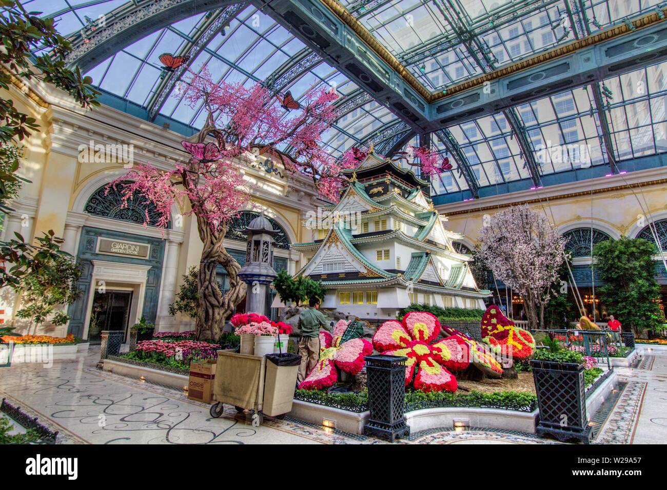 Spring floral display at the Bellagio Casino and Resort conservatory ...