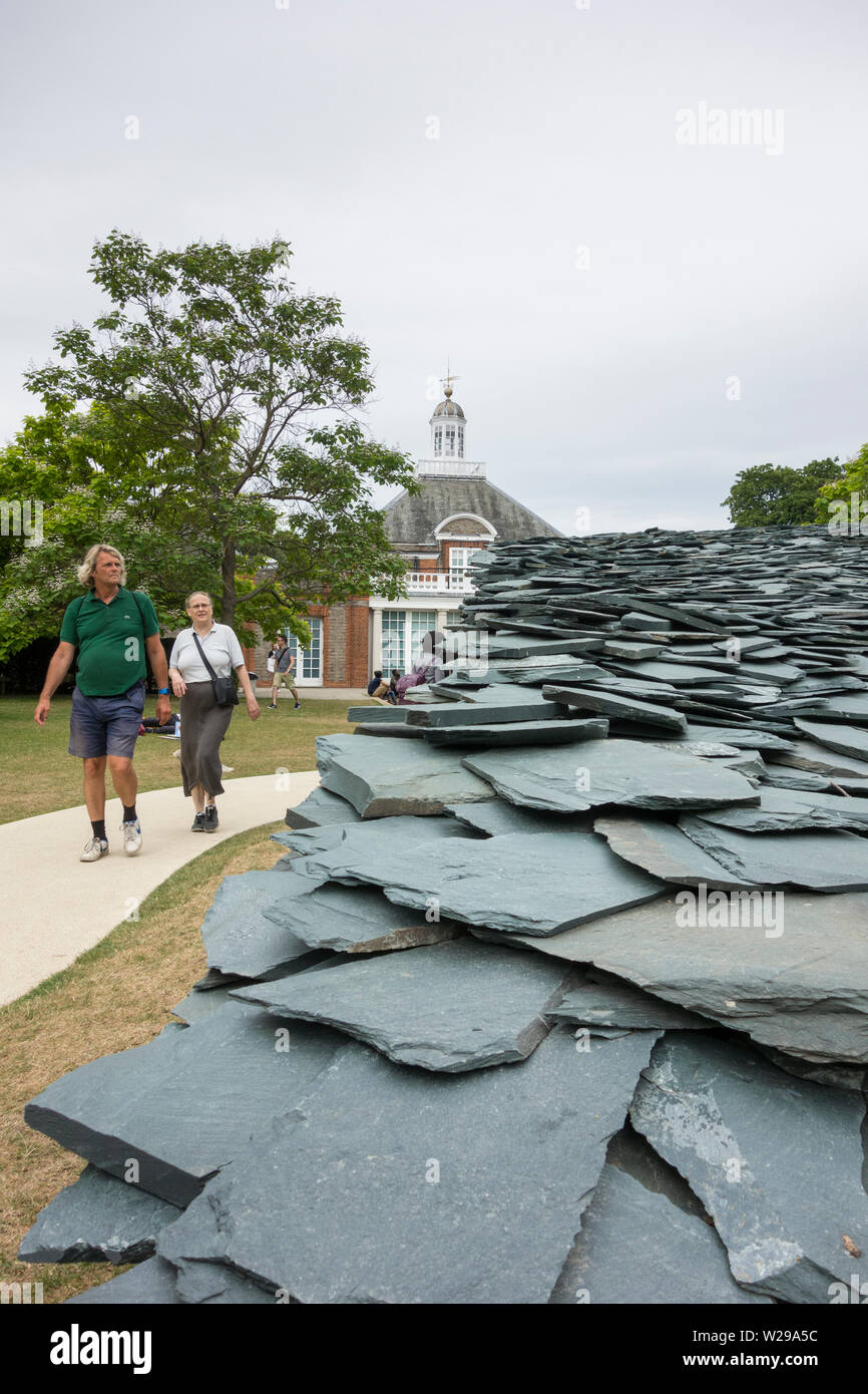 Cumbrian Slate tiles on the Serpentine Gallery Pavilion 2019 designed ...