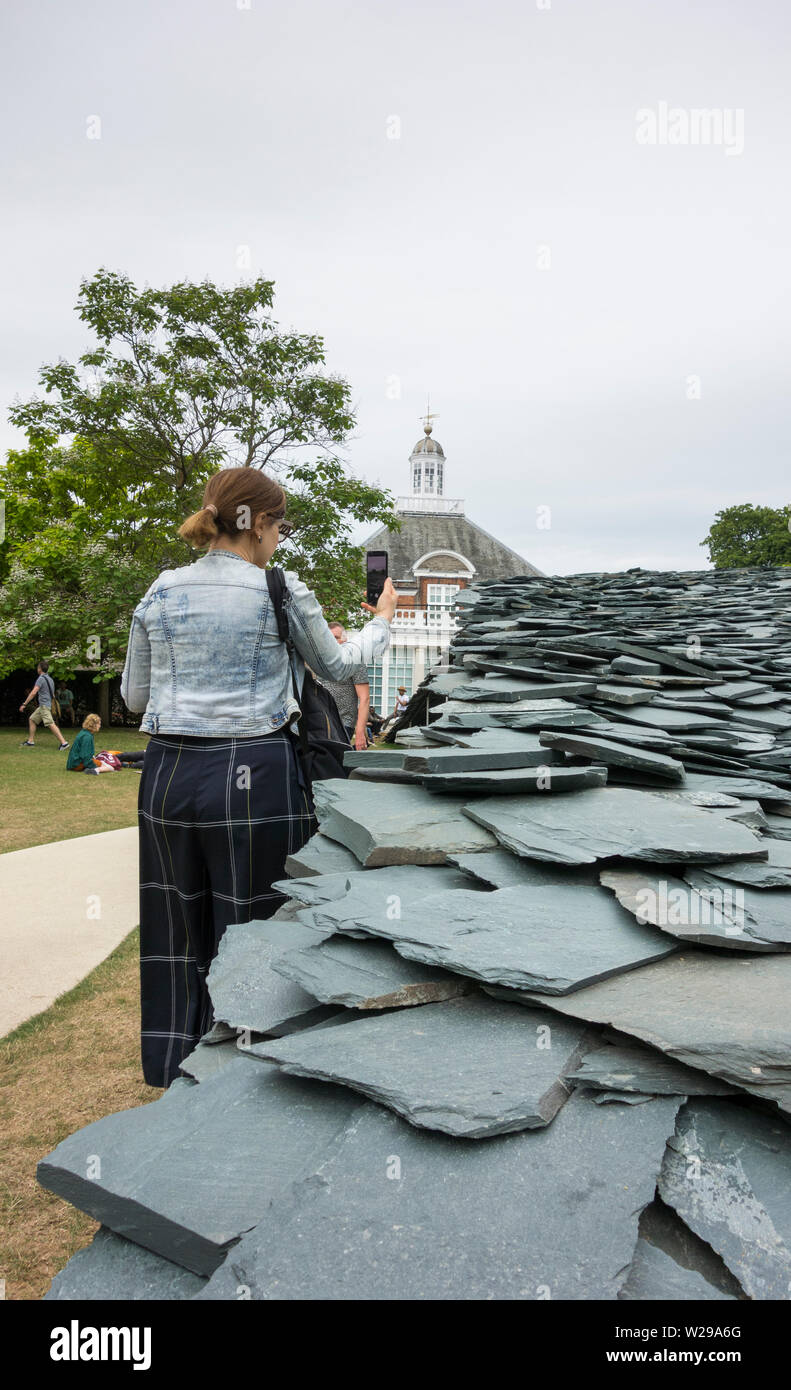 Cumbrian Slate tiles on the Serpentine Gallery Pavilion 2019 designed ...