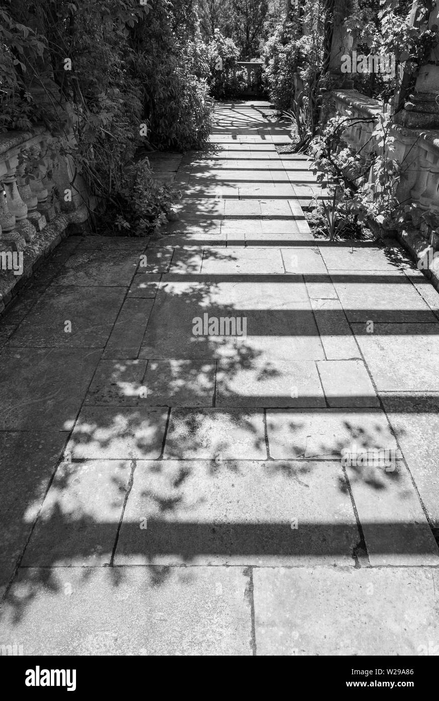 Garden terrace Black and White Stock Photos & Images - Alamy