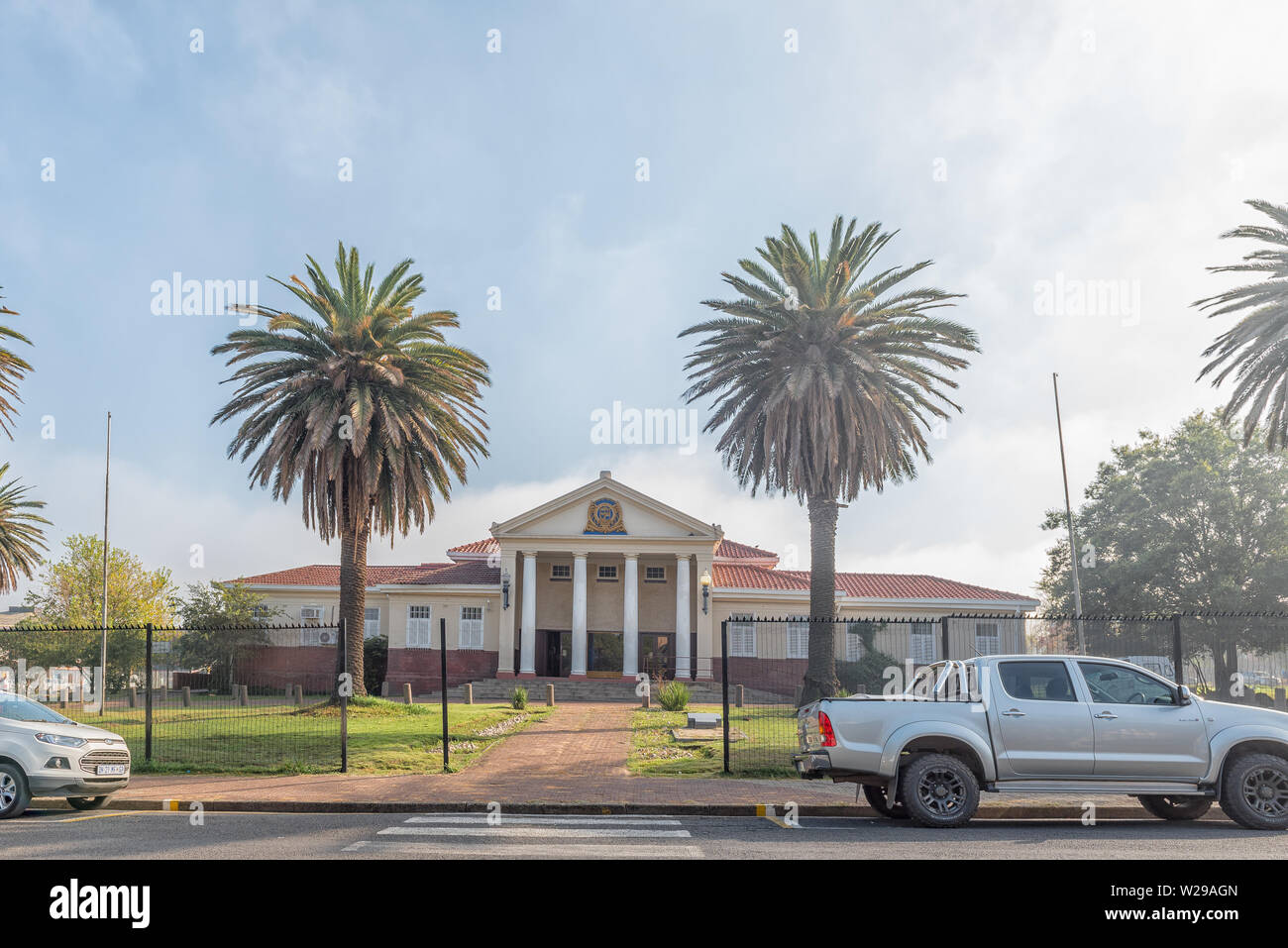 STANDERTON, SOUTH AFRICA - MAY 2, 2019: A street scene, with the city ...