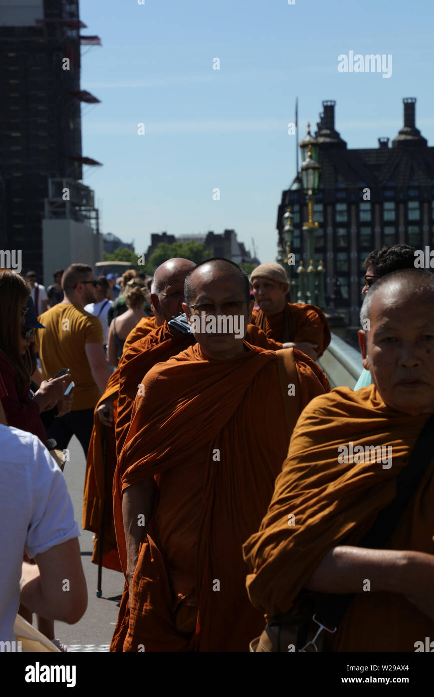 Buddhist monks on westminster bridge hi-res stock photography and ...