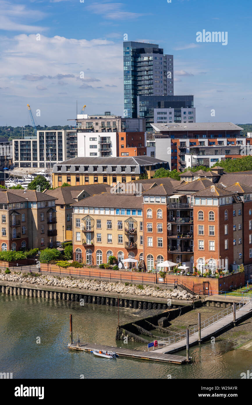 Southampton cityscape view from Itchen bridge to Ocean Village ...