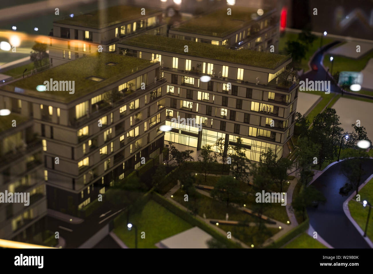 miniature city with apartment complex building Stock Photo - Alamy