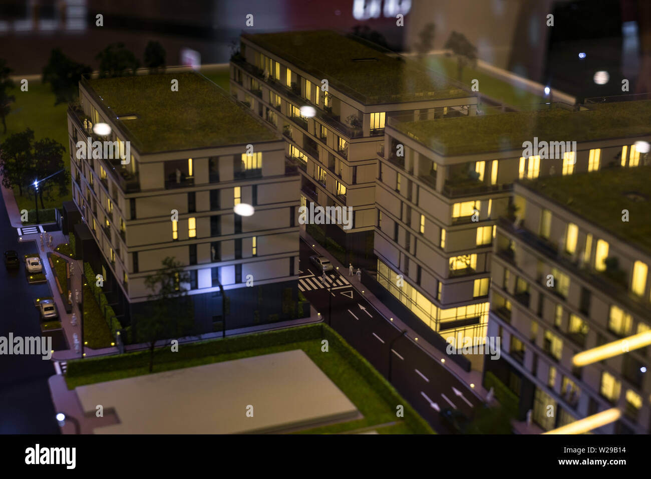 miniature city with apartment complex building Stock Photo - Alamy