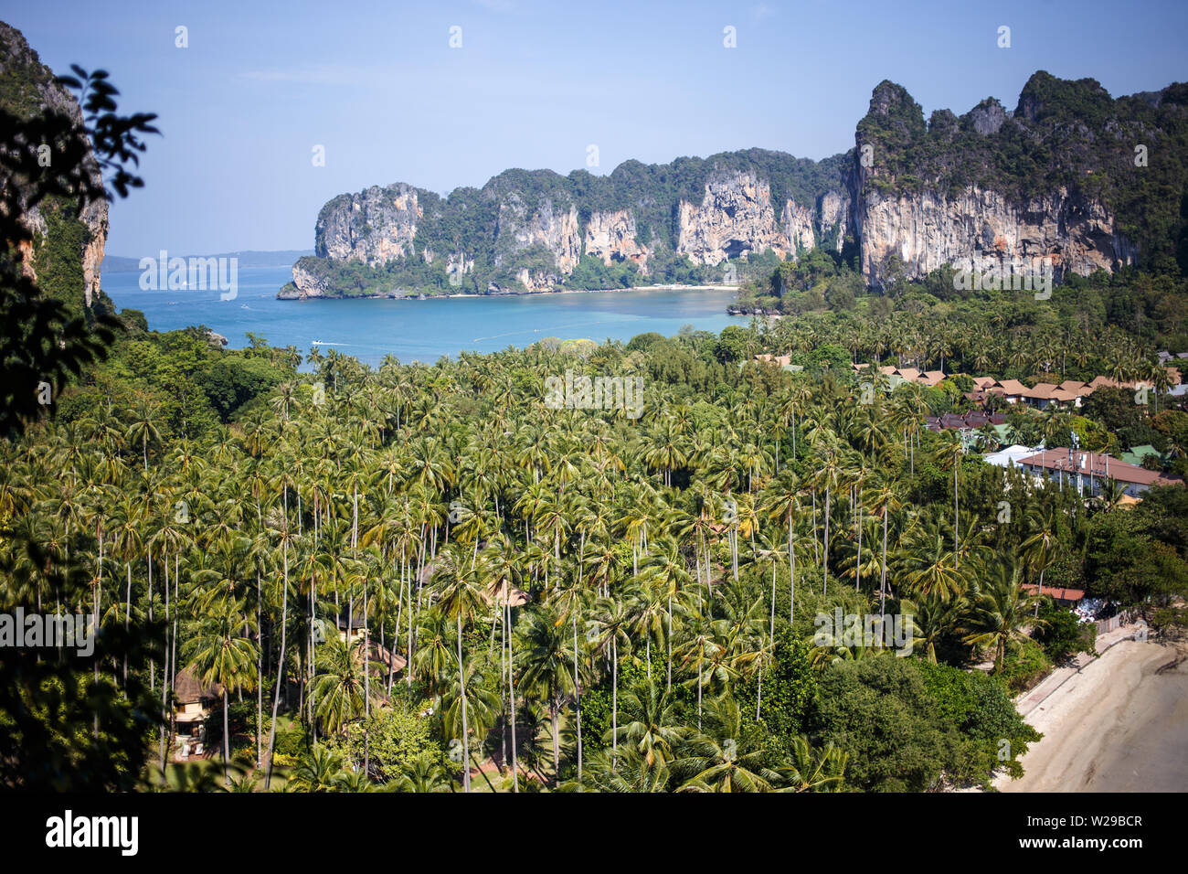 Aerial panoramic view from cliff on railay beach Stock Photo - Alamy