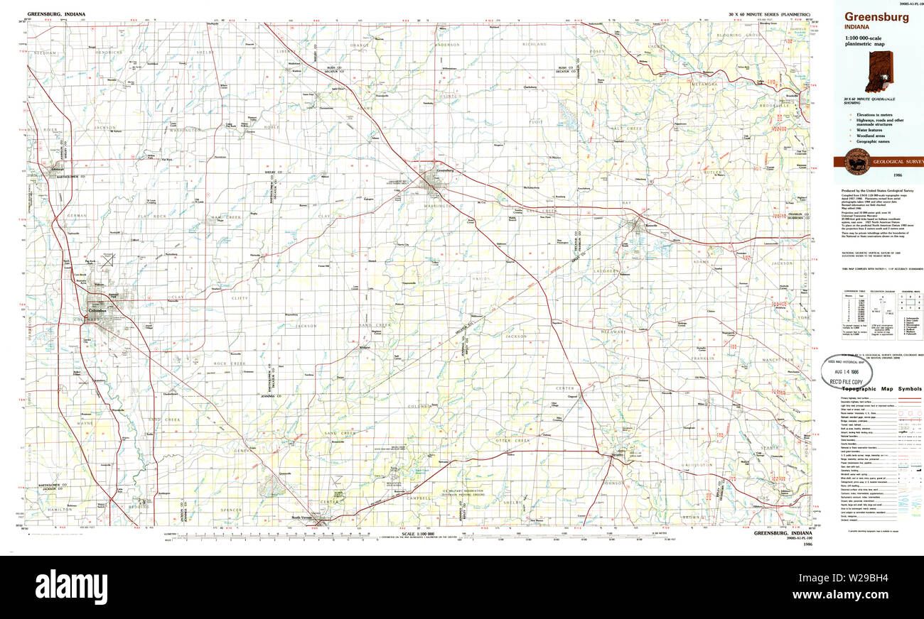 Greensburg map Cut Out Stock Images & Pictures - Alamy