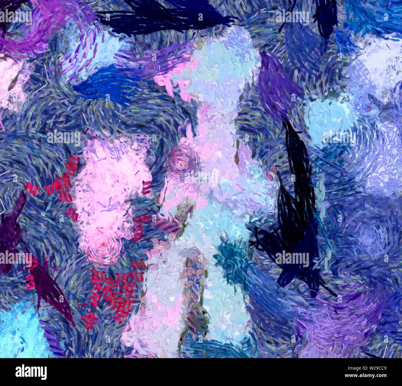 Creative art pattern in warm fun colors, design background painting in ...