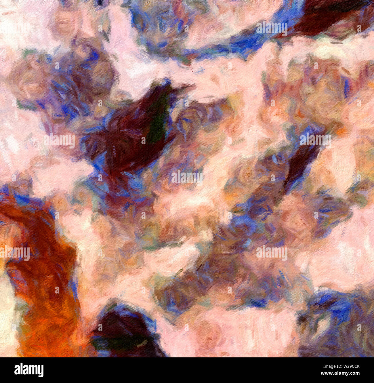 Creative art pattern in warm fun colors, design background painting in ...