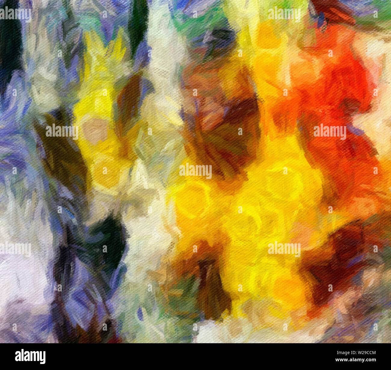 Creative art pattern in warm fun colors, design background painting in ...