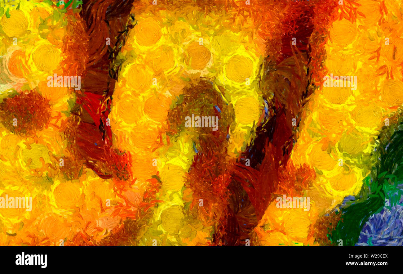 Creative art pattern in warm fun colors, design background painting in ...