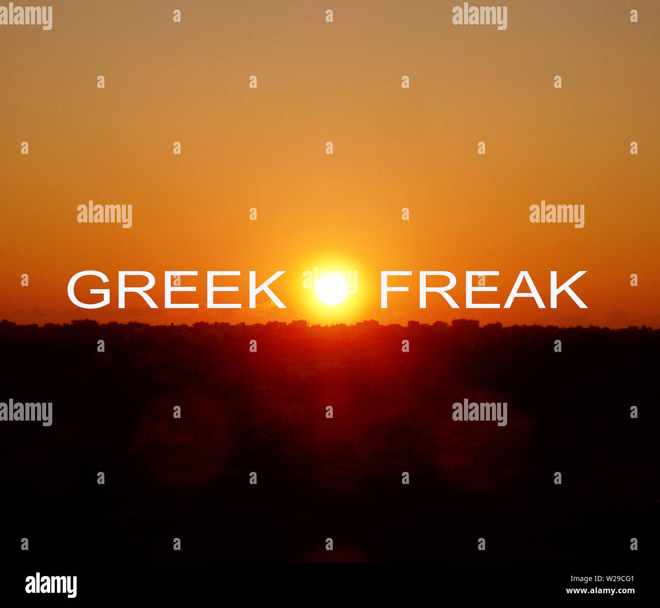 Text Greek freak in sunshine background fine art in high quality prints ...
