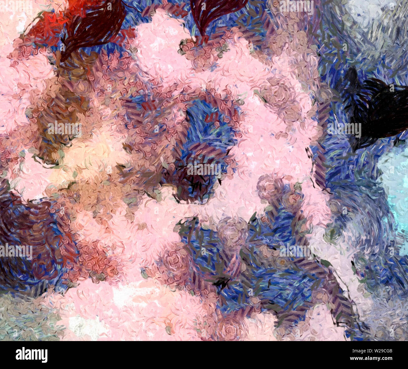 Creative art pattern in warm fun colors, design background painting in ...