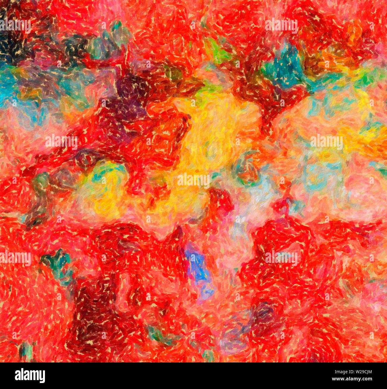 Creative art pattern in warm fun colors, design background painting in ...