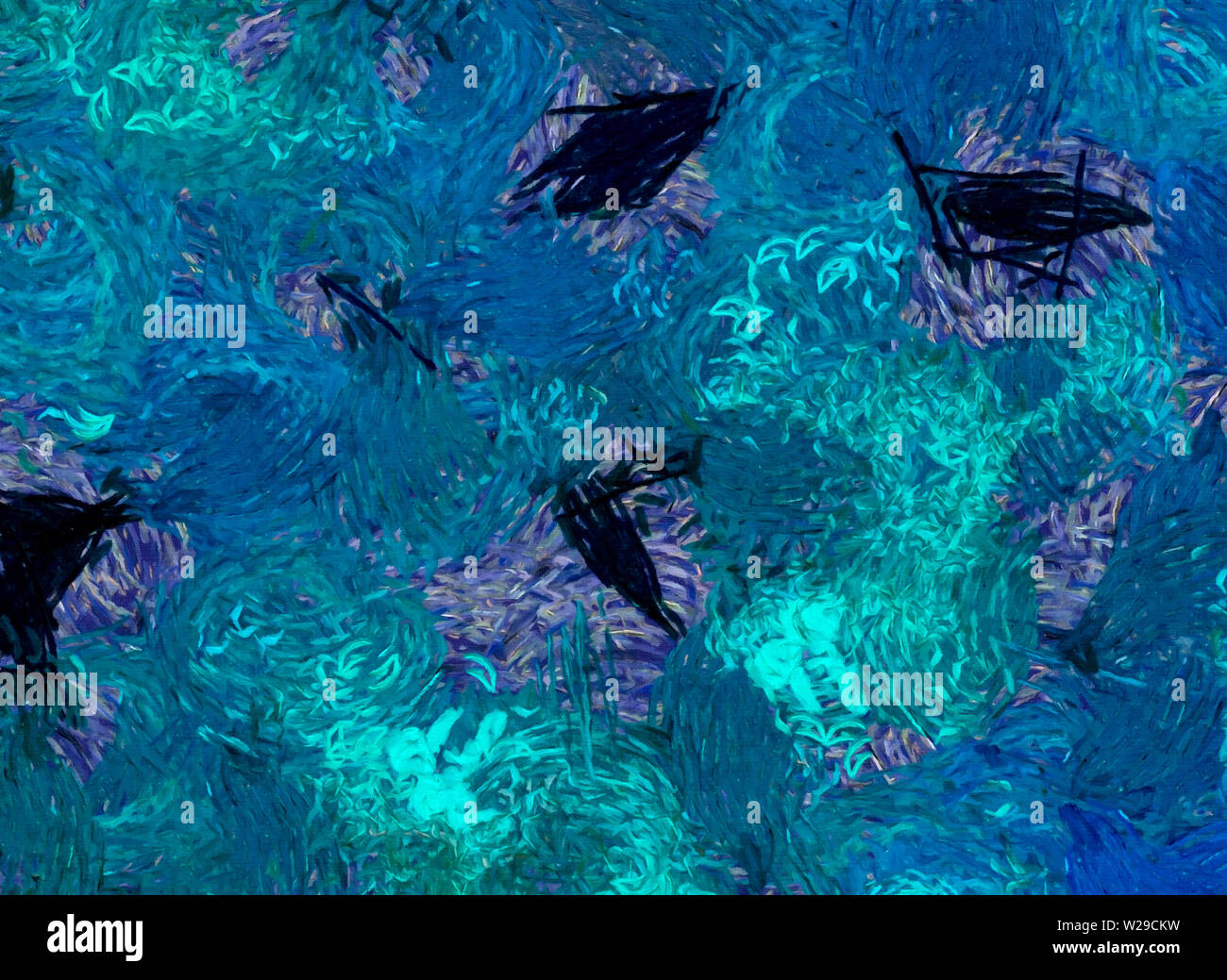 Creative art pattern in warm fun colors, design background painting in ...