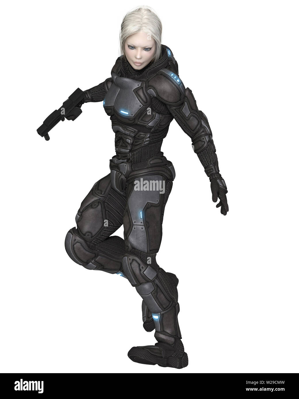 Future Soldier, Blonde Female, Turning Around Stock Photo - Alamy