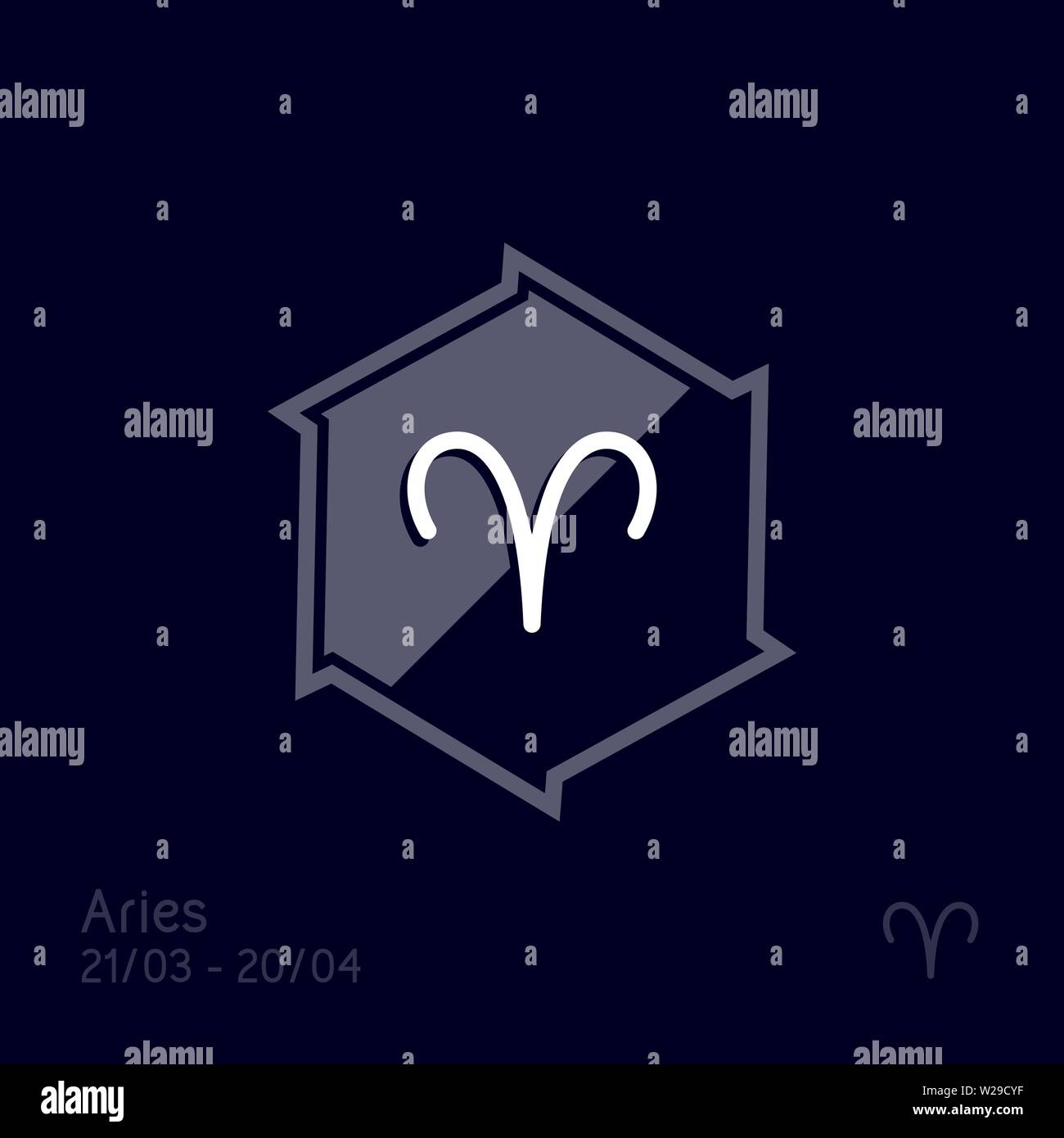 Aries zodiac sign. Astrology symbol vector illustration. Simple vector ...