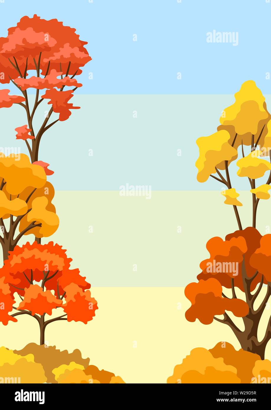 Autumn background with stylized trees Stock Vector Image & Art - Alamy