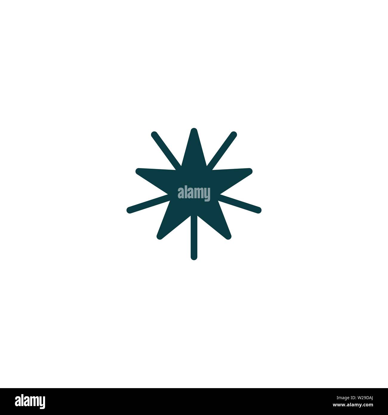Star icon in flat design. Dark blue star icon on white background ...