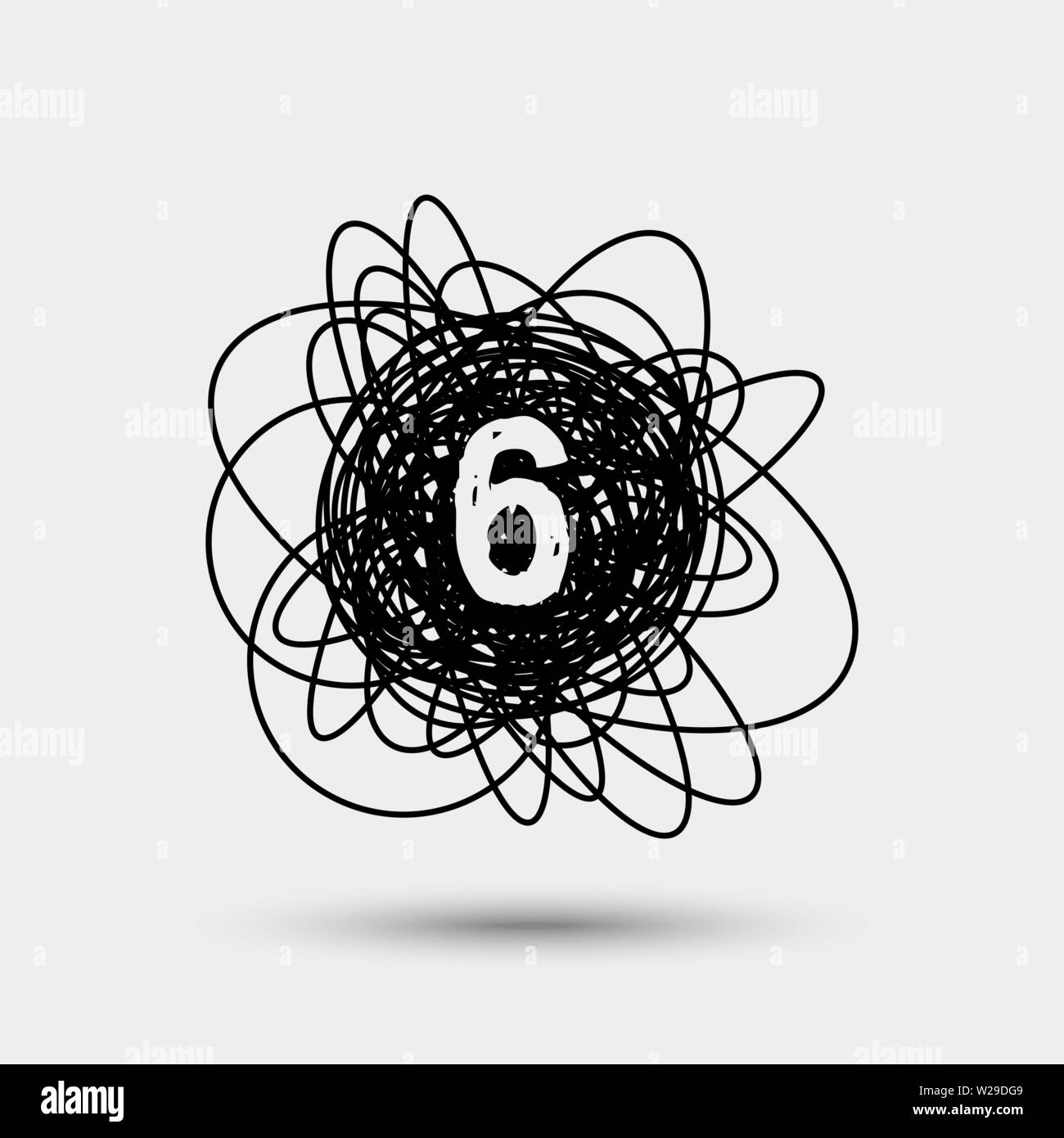 Design element number 6. Abstract vector number six. Icon with number ...