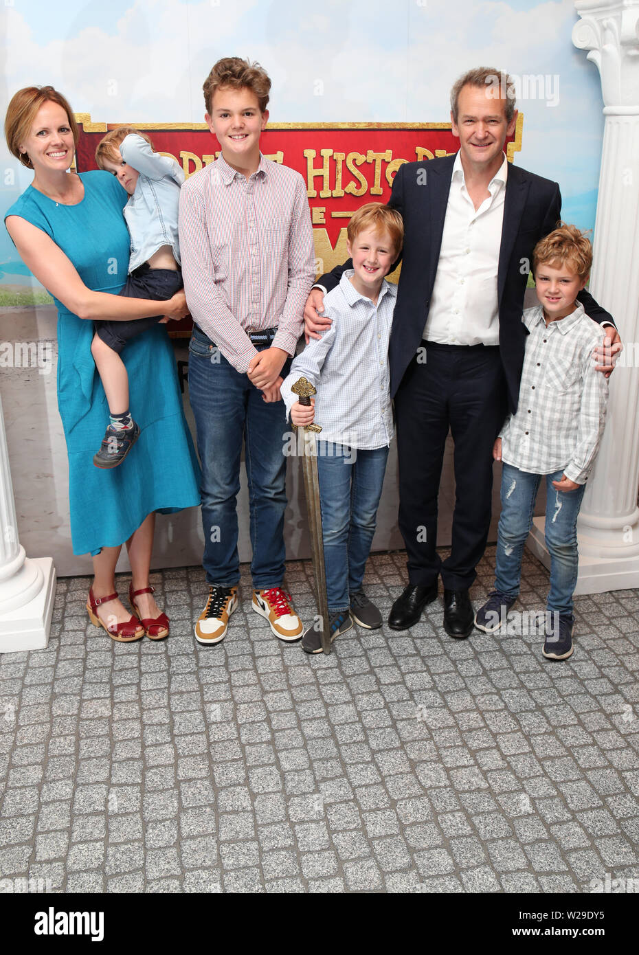 Alexander Armstrong and family members attending the premiere of ...