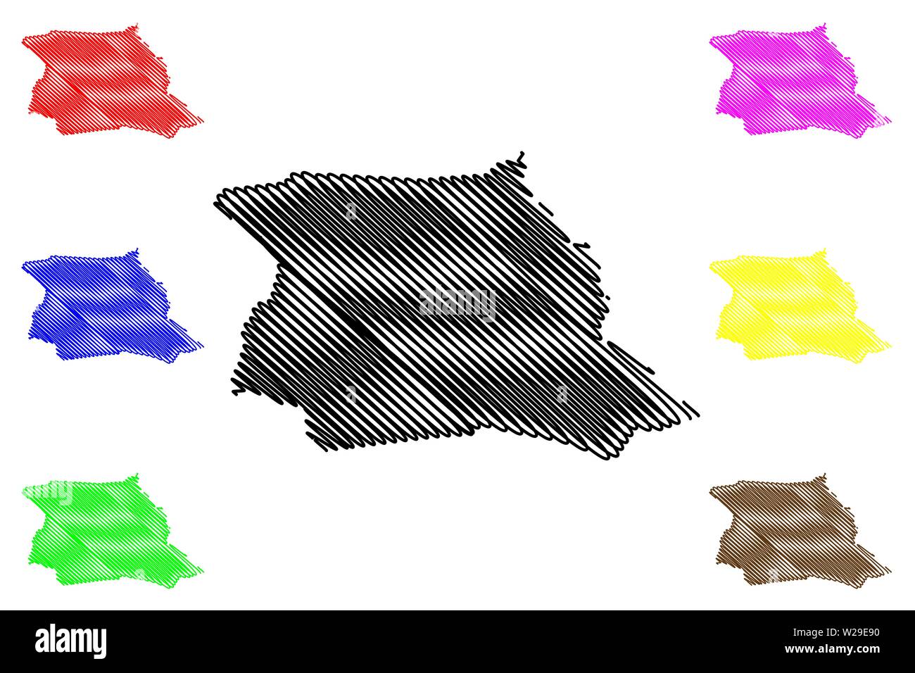 Abidjan (Ivory Coast, Republic of Cote dIvoire) map vector illustration ...