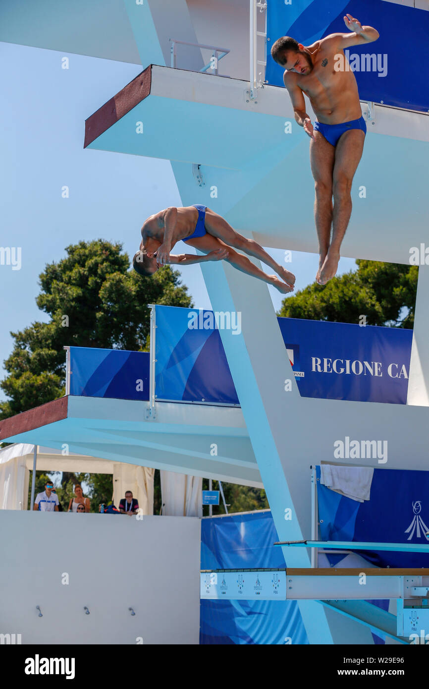 Naples, Italy. 06th July, 2019. Naples, at the overseas exhibition pool ...