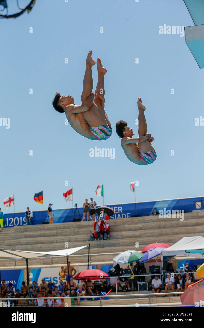 Naples, Italy. 06th July, 2019. Naples, at the overseas exhibition pool ...
