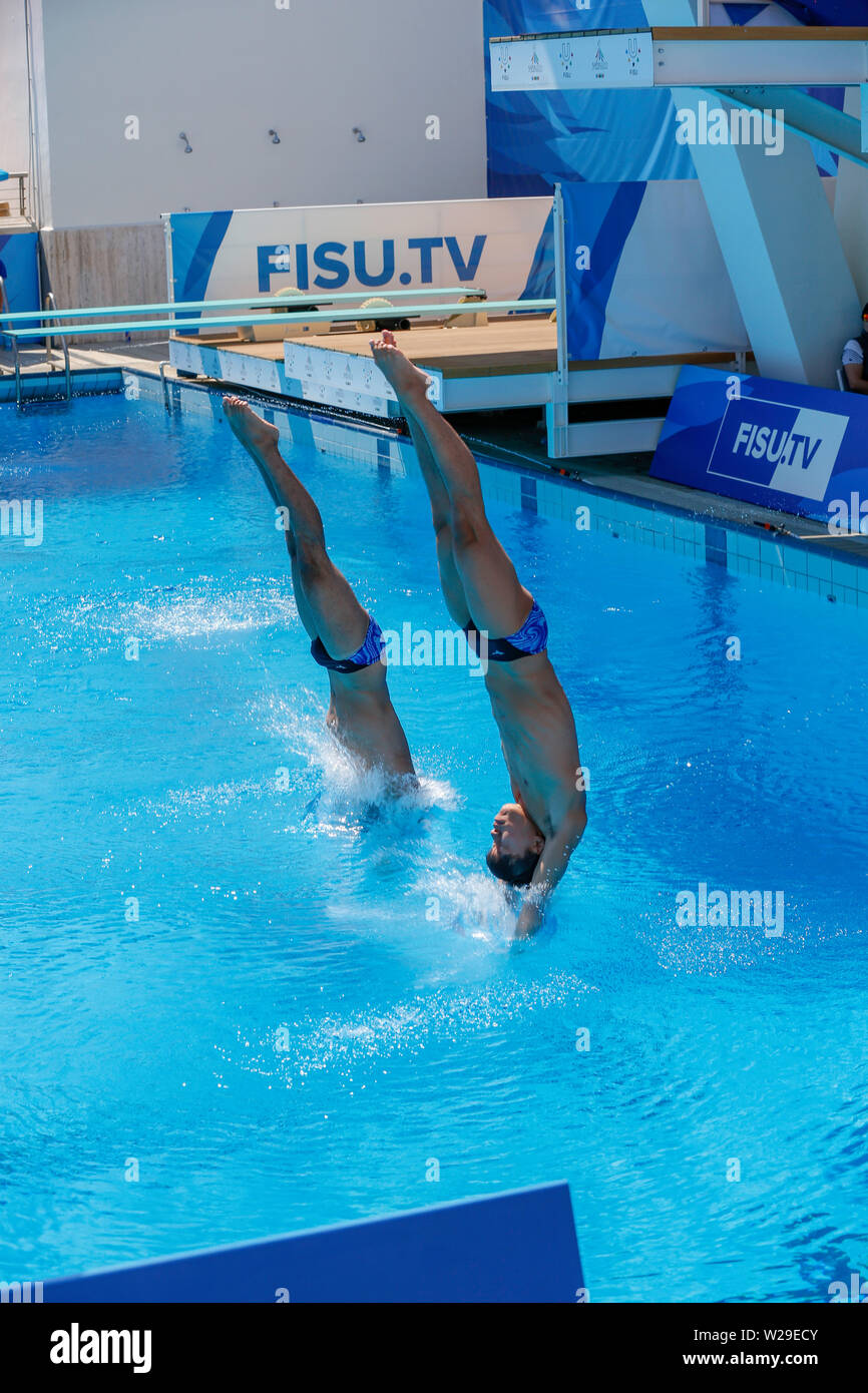 Naples, Italy. 06th July, 2019. Naples, at the overseas exhibition pool ...