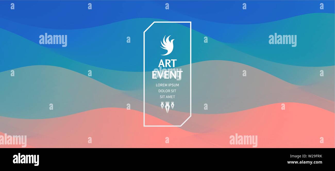Art event invitation template. Abstract background with dynamic effect ...