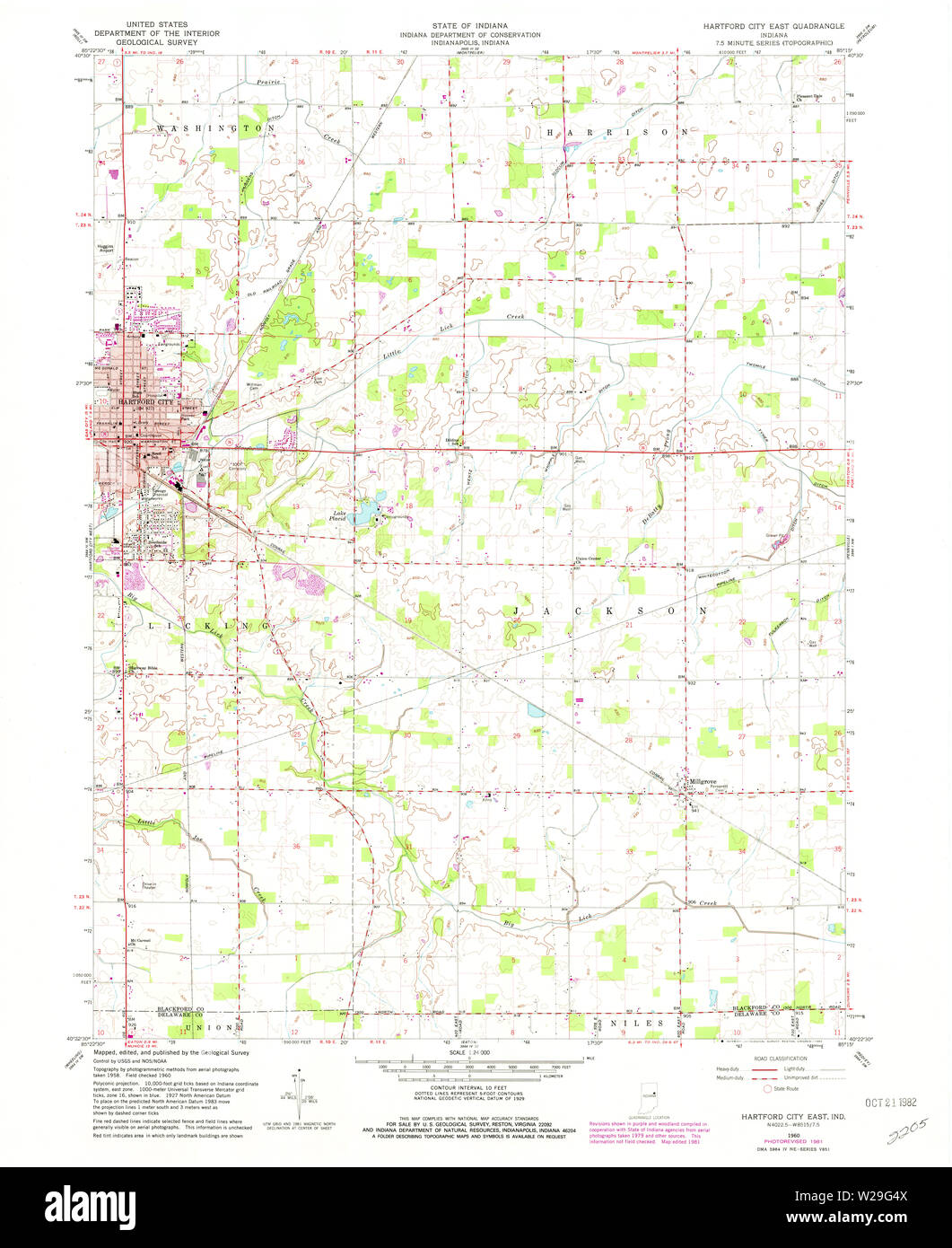 Hartford city indiana map hi-res stock photography and images - Alamy