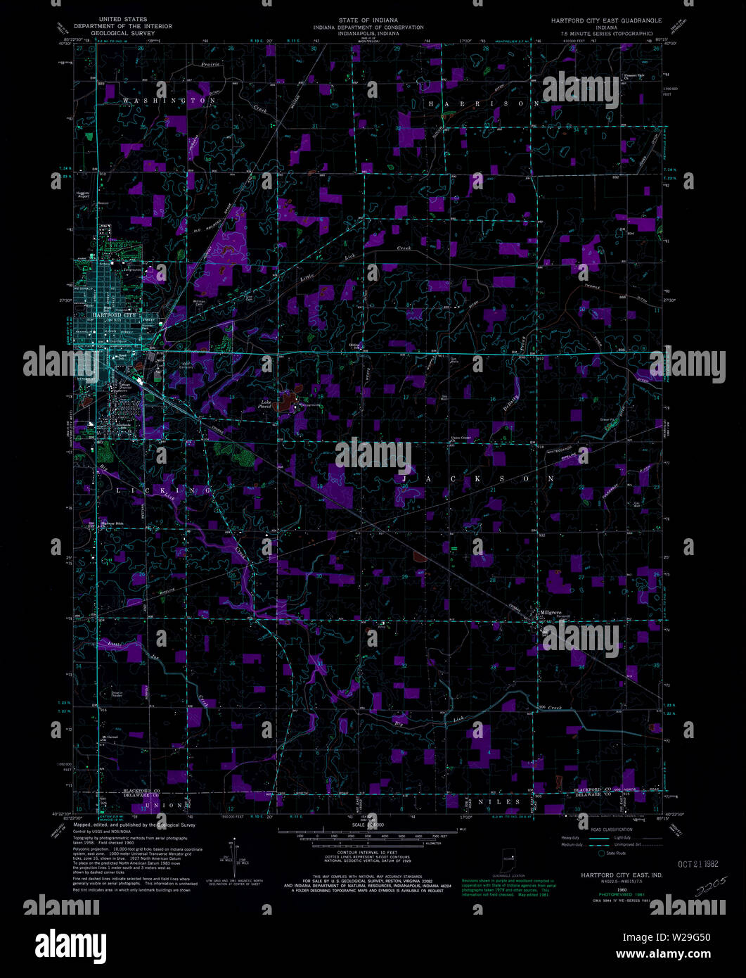 Hartford city indiana map hi-res stock photography and images - Alamy