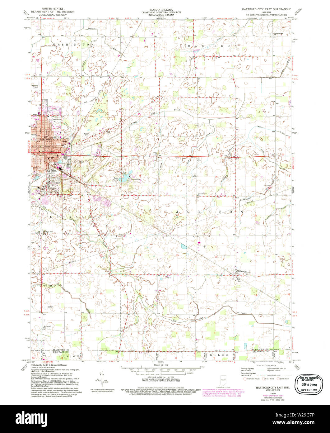Hartford city indiana map hi-res stock photography and images - Alamy