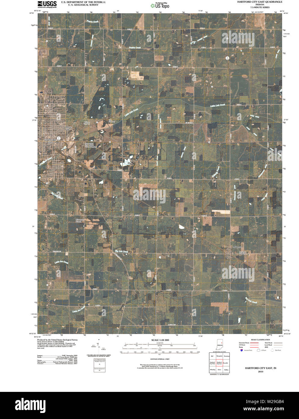 Hartford city indiana map hi-res stock photography and images - Alamy