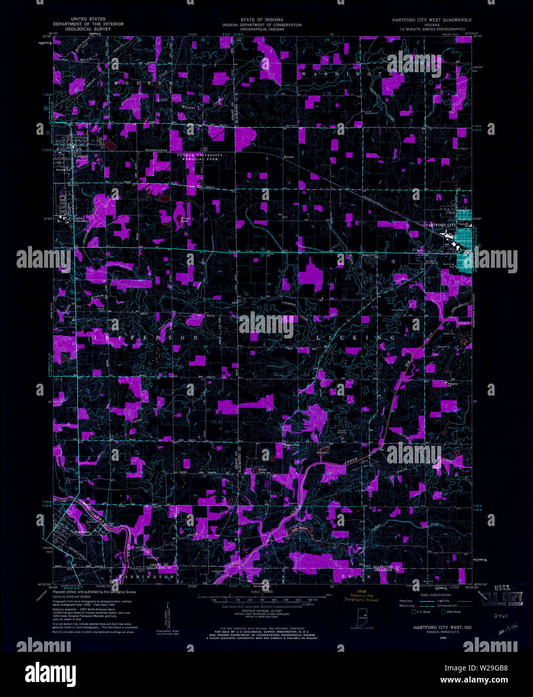 Hartford city indiana map hi-res stock photography and images - Alamy