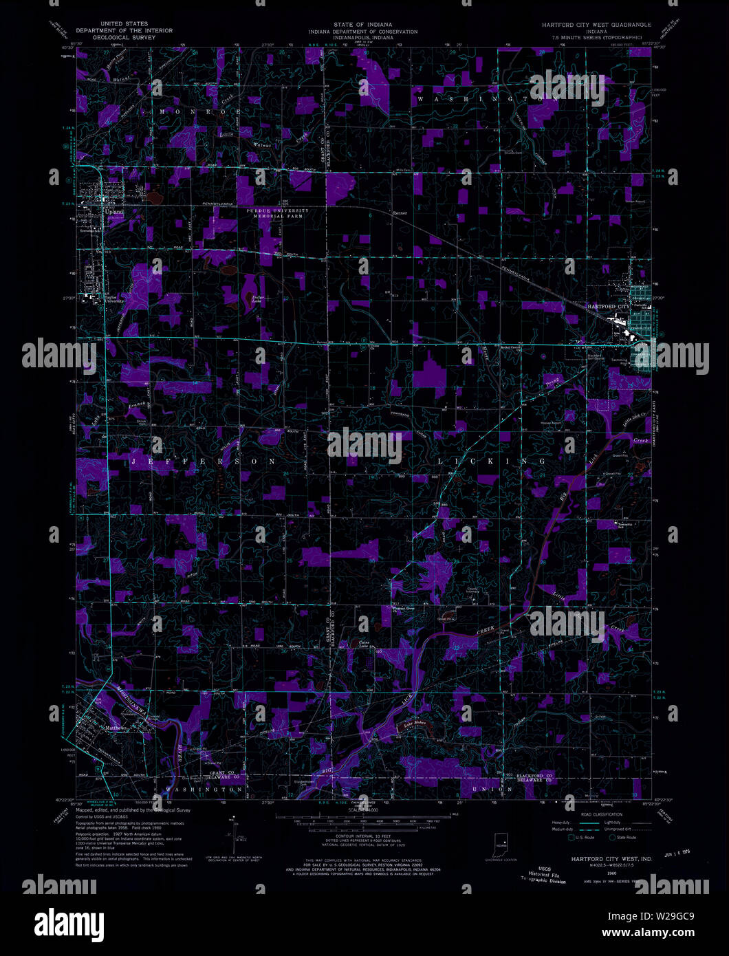 Hartford city indiana map hi-res stock photography and images - Alamy