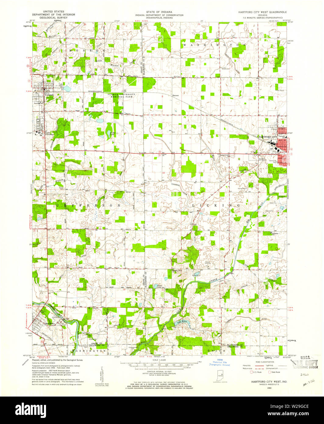 Hartford city indiana map hi-res stock photography and images - Alamy