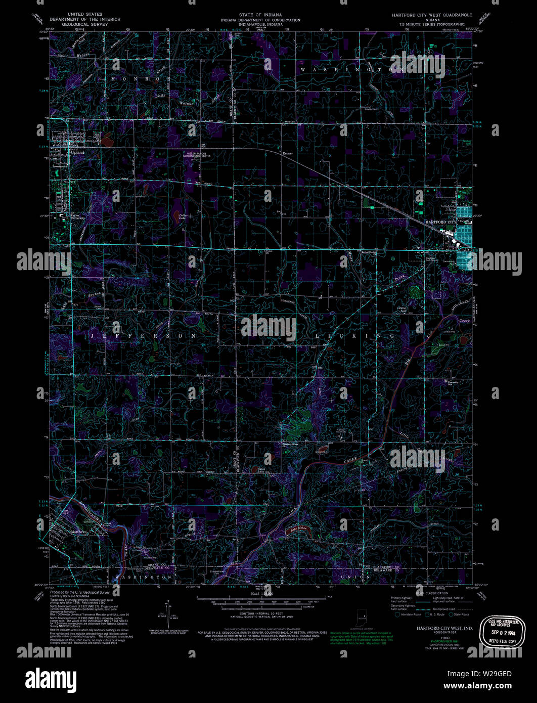 Hartford city indiana map hi-res stock photography and images - Alamy