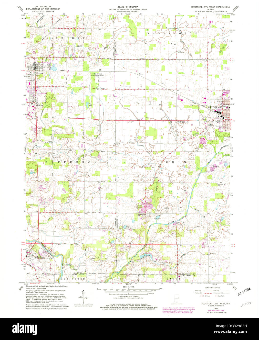 Hartford city indiana map hi-res stock photography and images - Alamy
