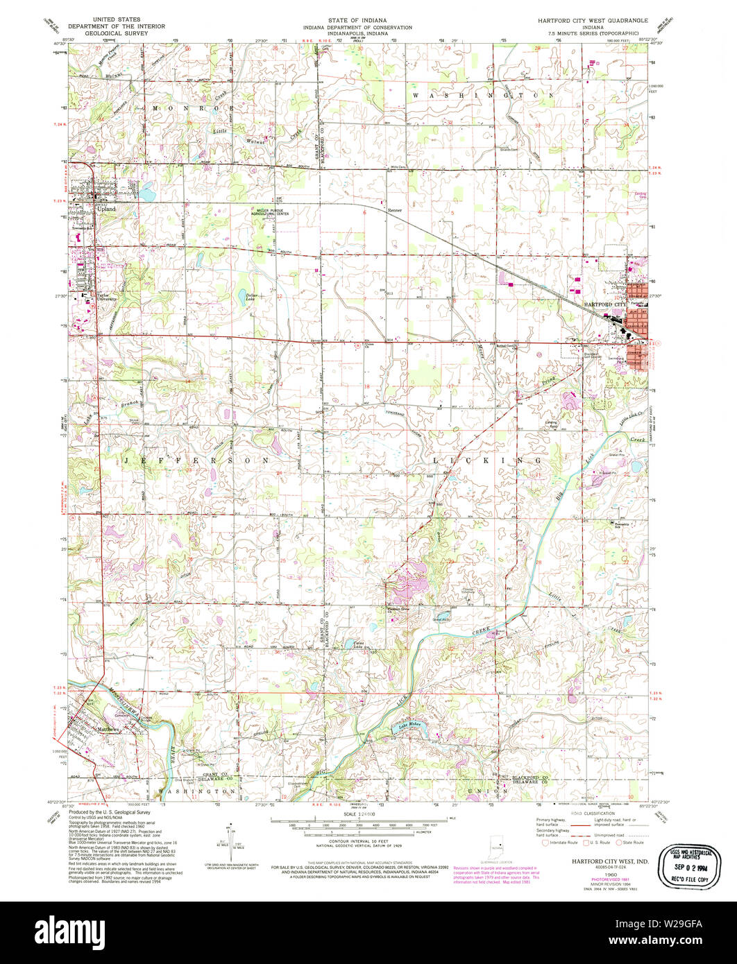 Hartford city indiana map hi-res stock photography and images - Alamy