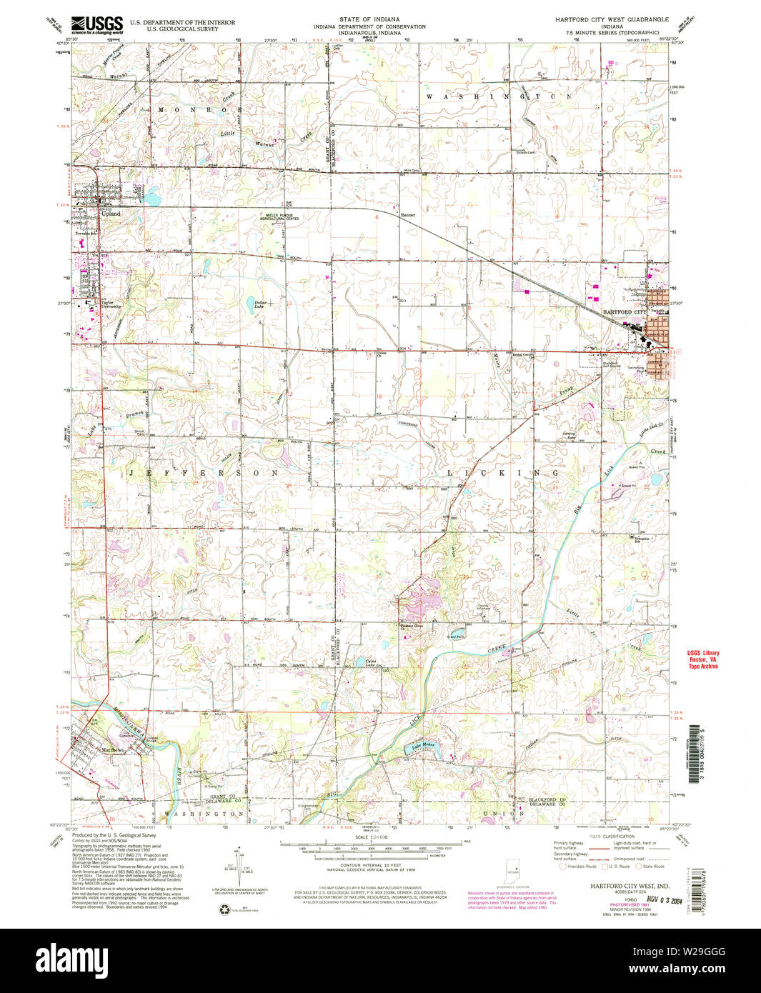 Hartford city indiana map hi-res stock photography and images - Alamy