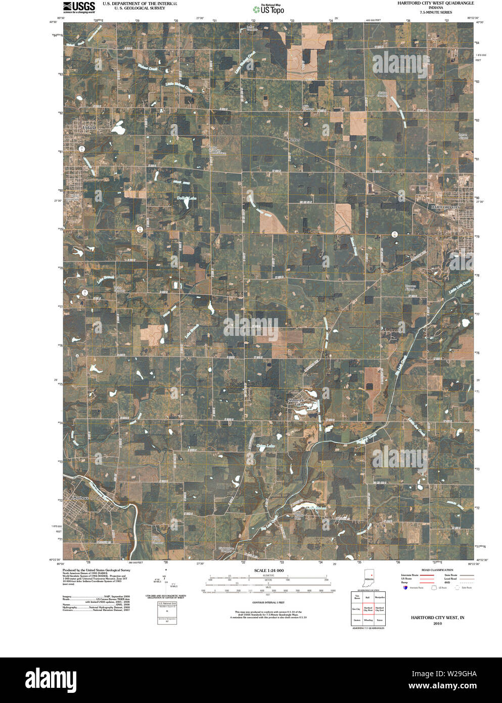 Hartford city indiana map Cut Out Stock Images & Pictures - Alamy