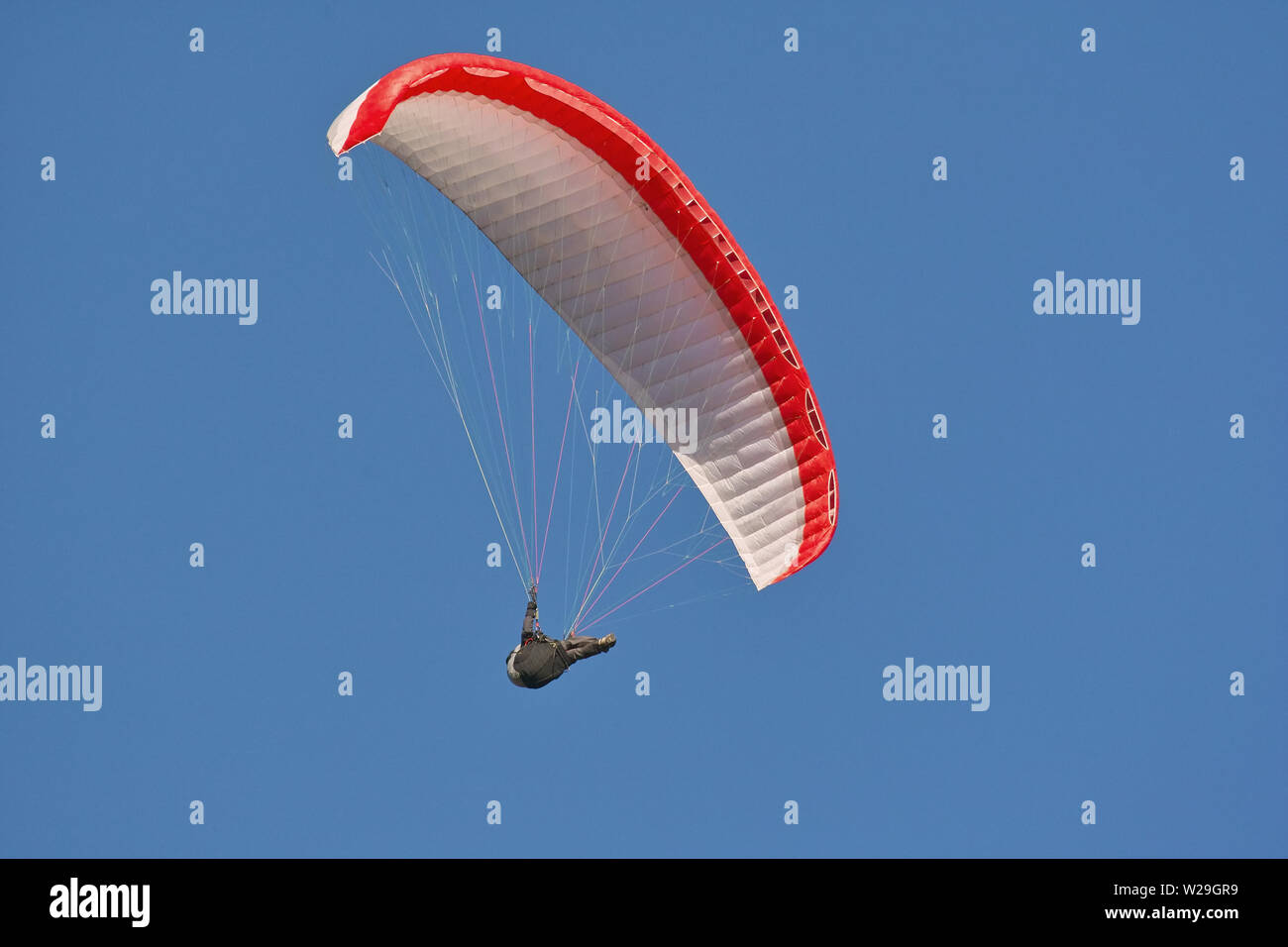 free flight, single seat paragliding in flight Stock Photo - Alamy