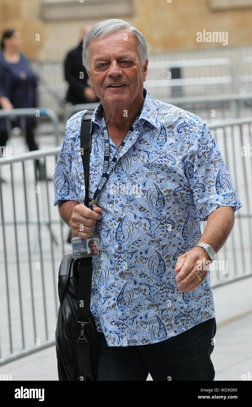 London, UK. 7th July, 2019. Tony Blackburn Disc jockey seen at the BBC ...