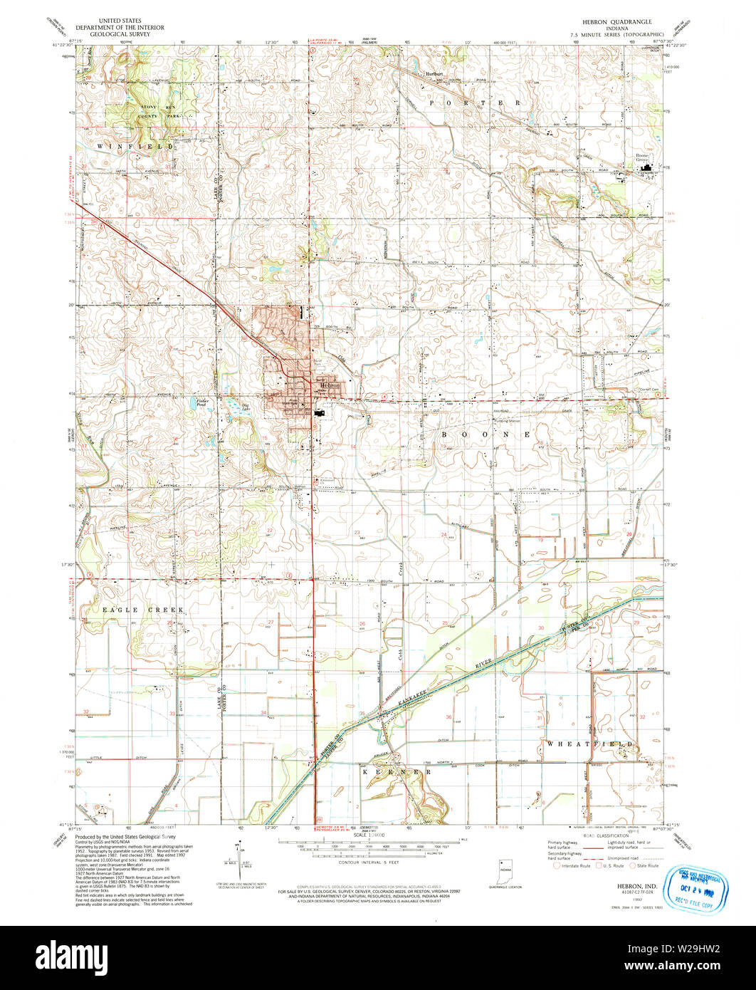 Hebron indiana map Cut Out Stock Images & Pictures - Alamy